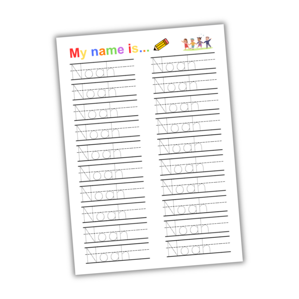 Noah: Personalized Name Tracing Worksheet (Digital Download) – Shop at ...